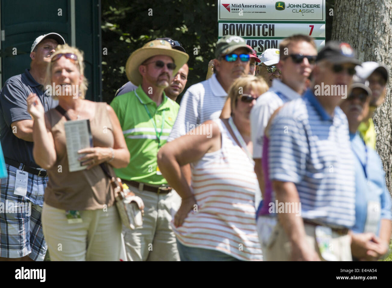 Silvis, Iowa, USA. 11th July, 2014. The standard bearers sign holder ...