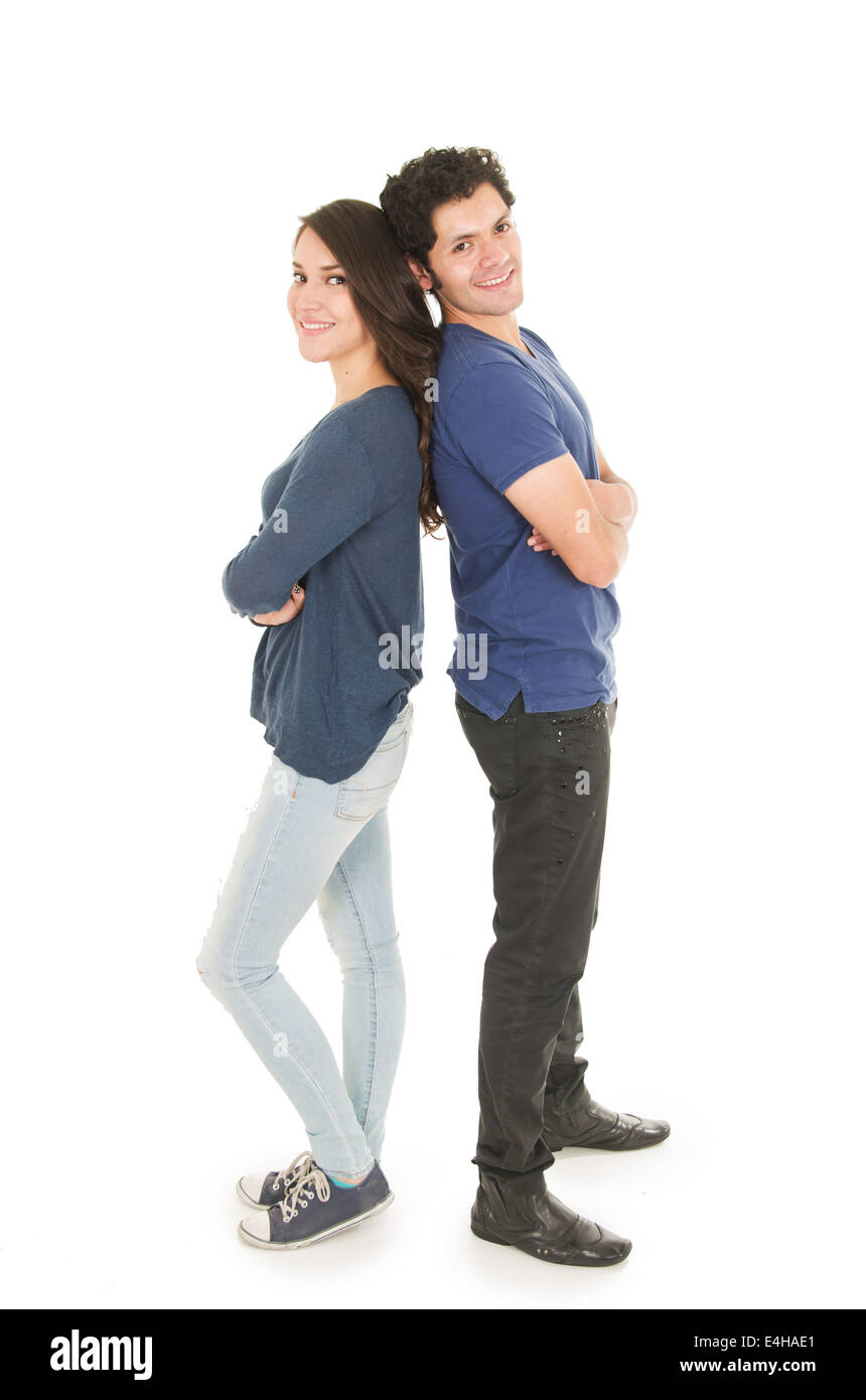 young couple in blue Stock Photo - Alamy