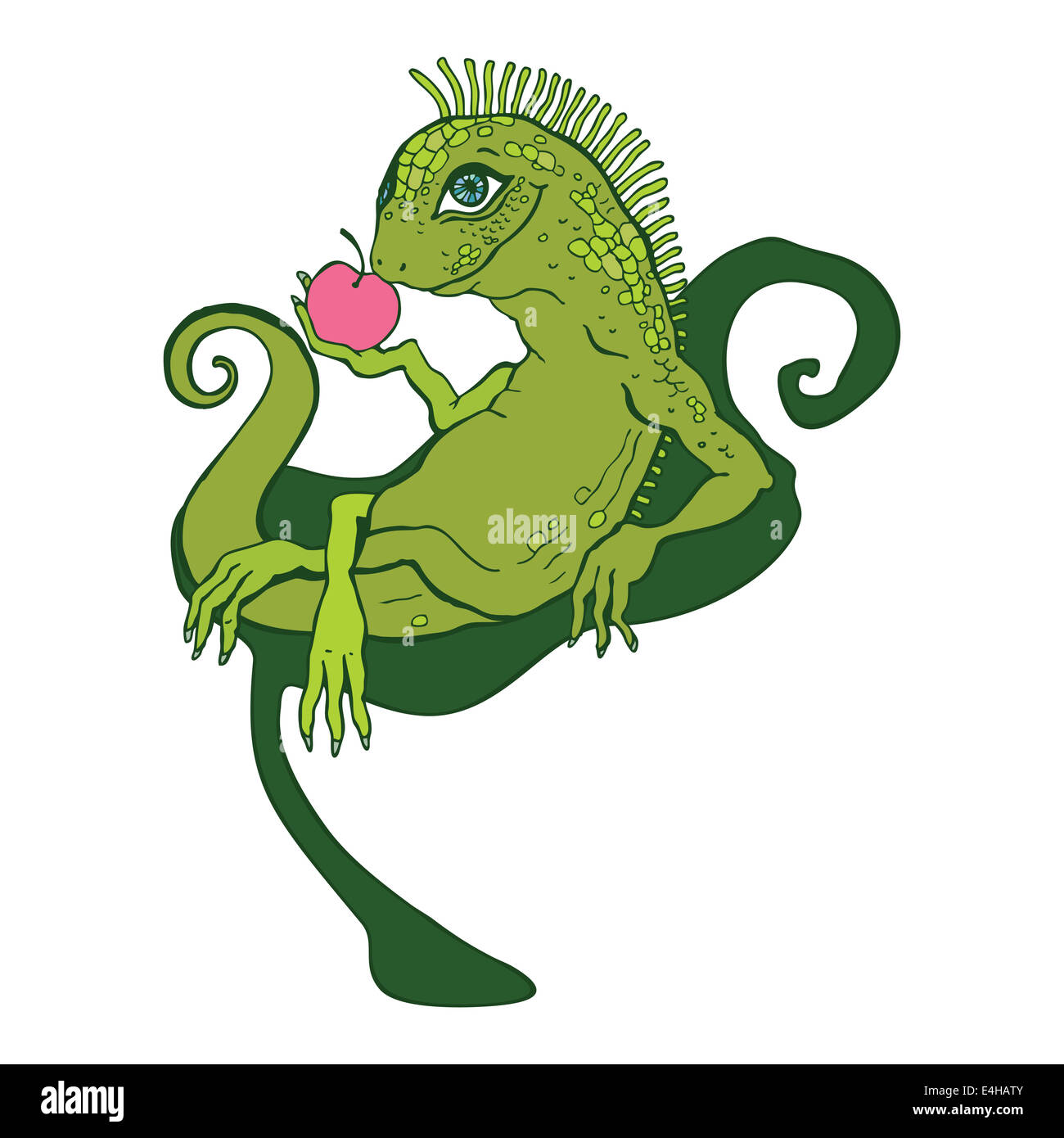 Green lizard detail Cut Out Stock Images & Pictures - Alamy