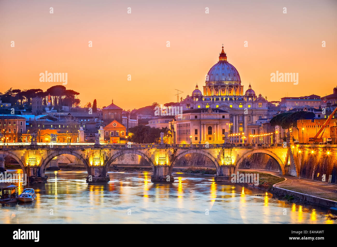 St. Peter's cathedral at night, Rome Stock Photo - Alamy