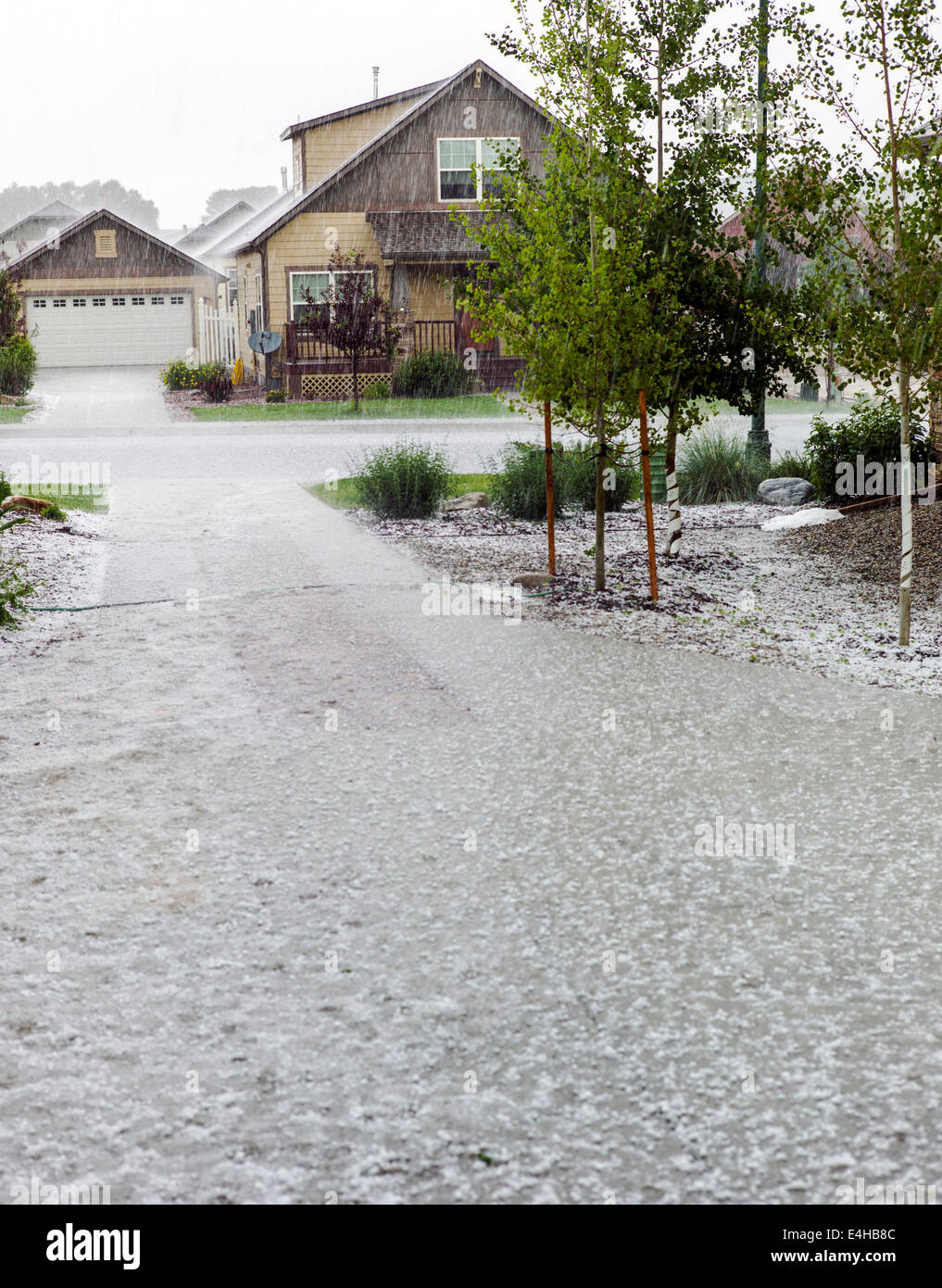 Hail storm, small mountain town of Salida, Colorado, USA Stock Photo ...