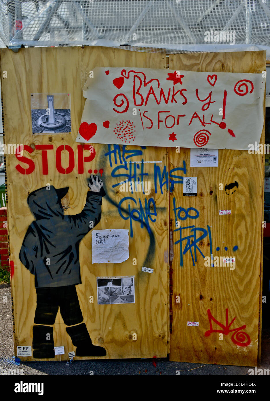 Cheltenham, Gloucs, UK. 11th July, 2014. Graffiti appearing on the ...