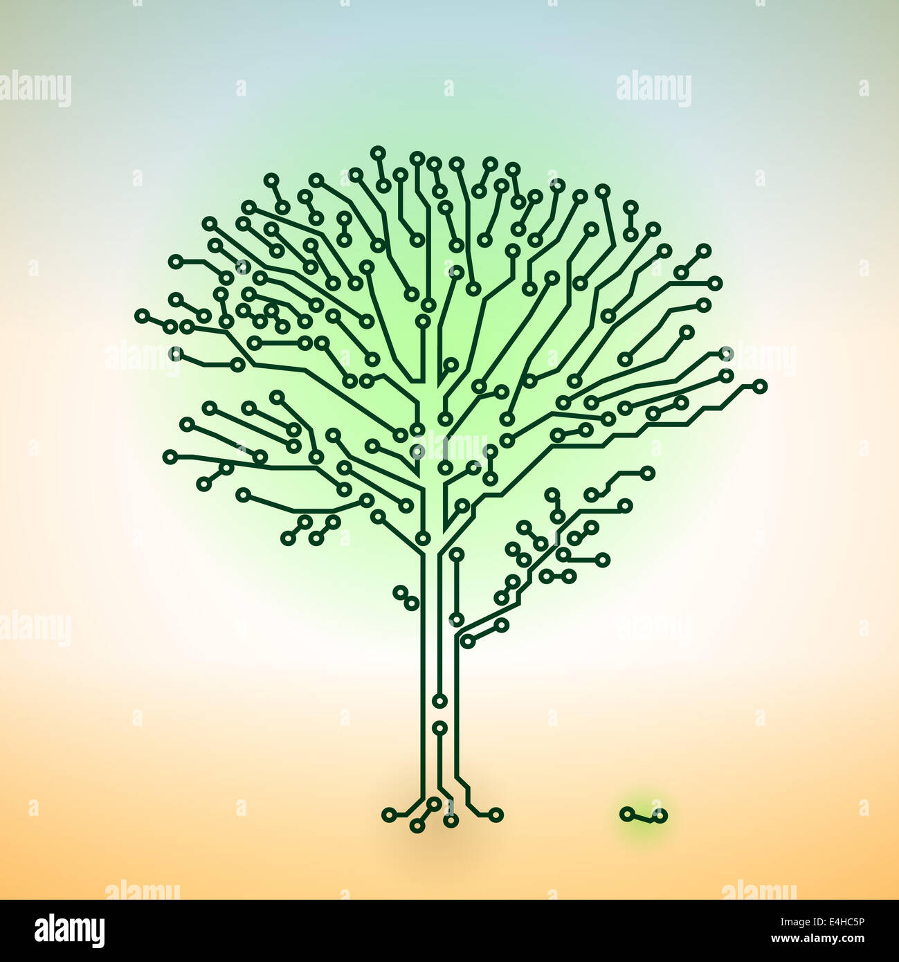 Color circuit board electronic tree - digital technology concept Stock ...