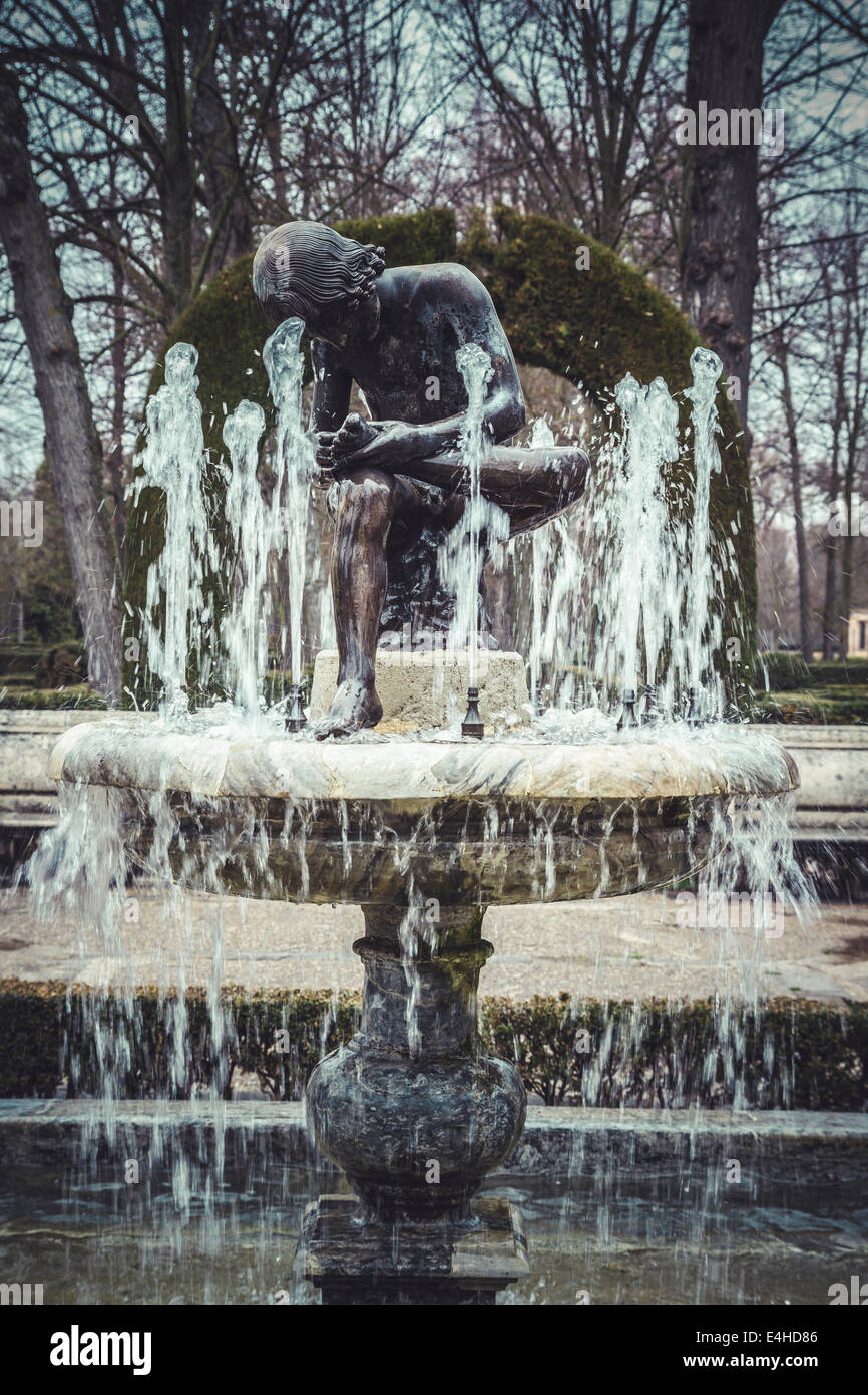 mythological bronze sculpture. Ornamental fountains of the Palace of Aranjuez, Madrid, Spain ...