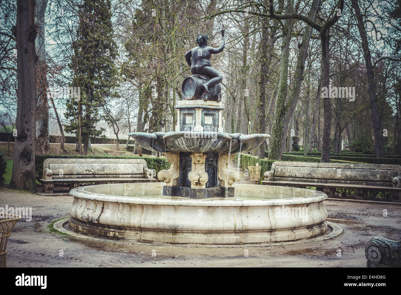 mythological bronze sculpture. Ornamental fountains of the Palace of Aranjuez, Madrid, Spain ...