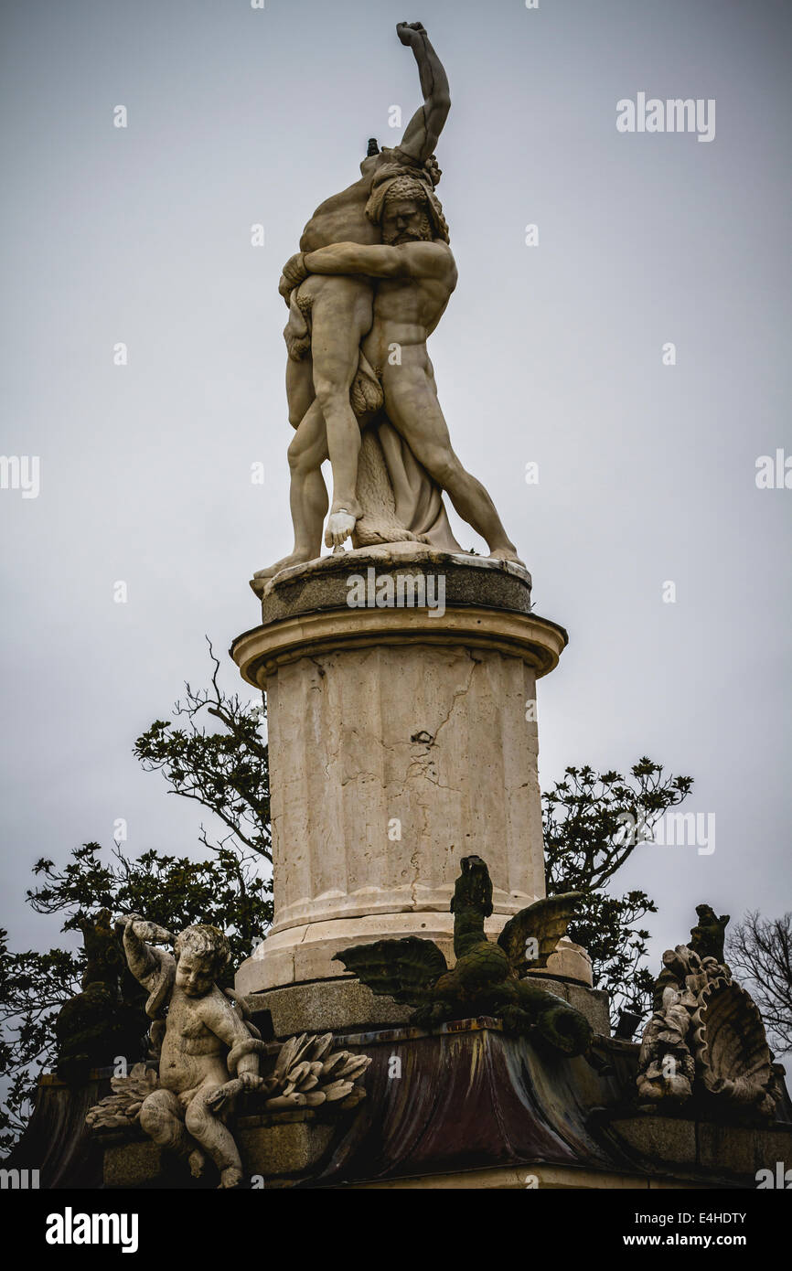 Hercules monument.Ornamental fountains of the Palace of Aranjuez ...