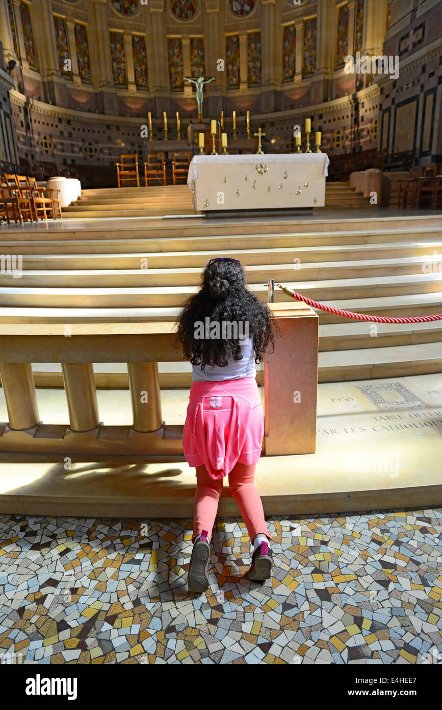 Girl Praying In Church