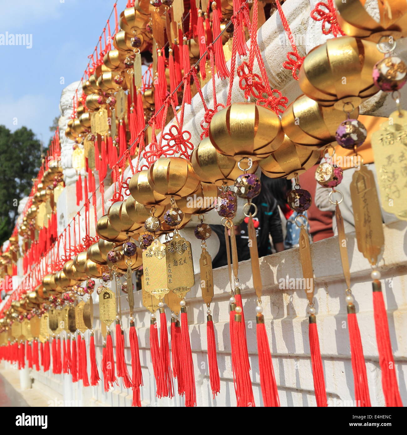 Golden wishing chimes Stock Photo - Alamy