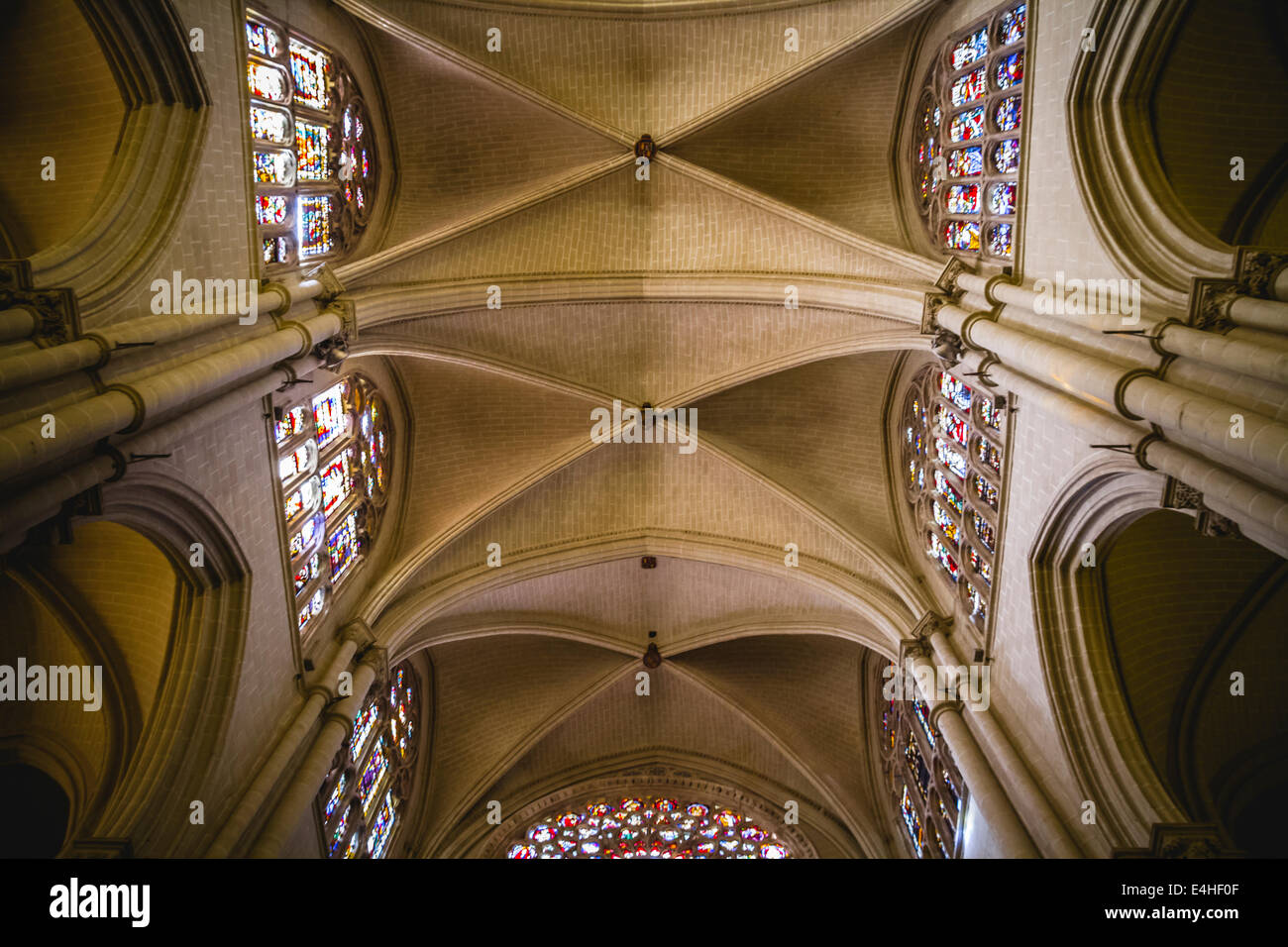 Cathedral interior, gothic style, spanish church Stock Photo - Alamy