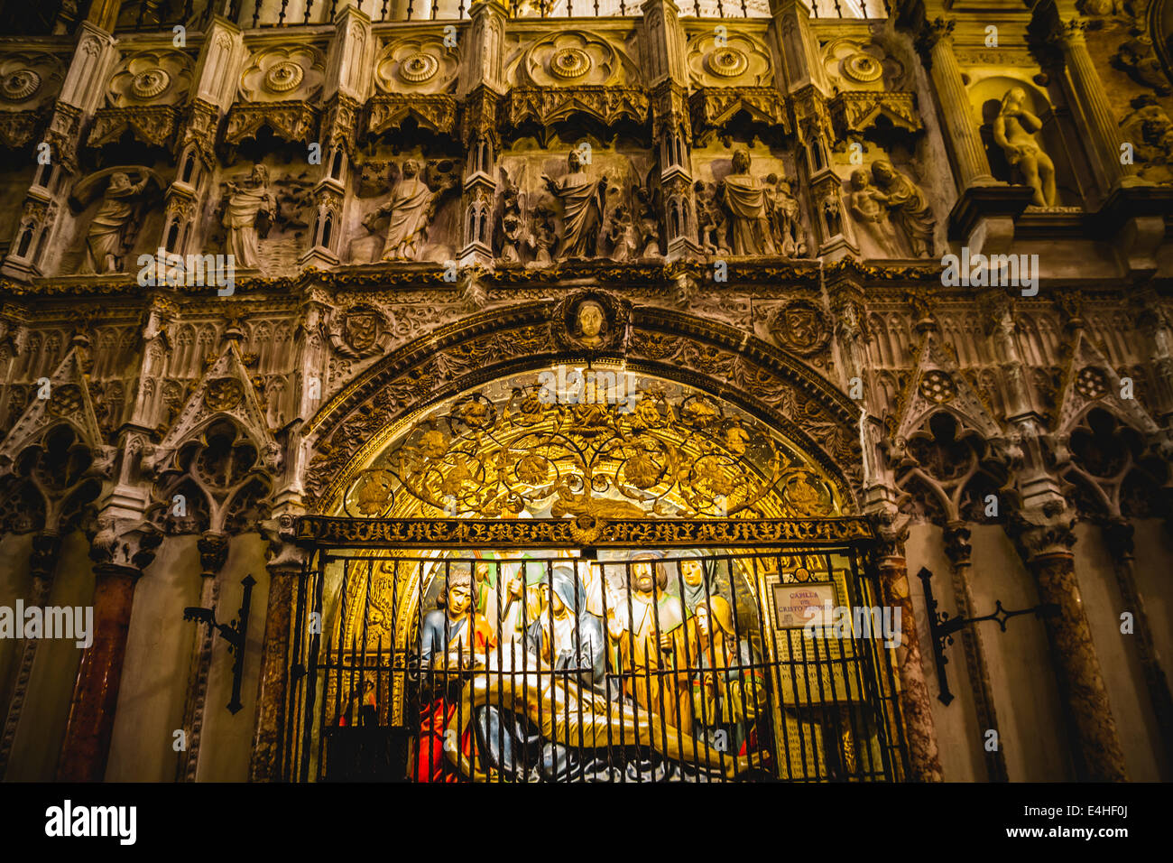 Cathedral interior, gothic style, spanish church Stock Photo - Alamy