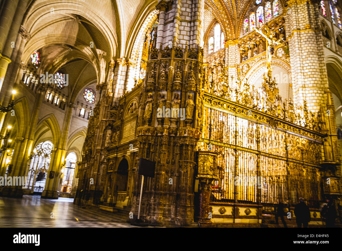Cathedral interior, gothic style, spanish church Stock Photo - Alamy