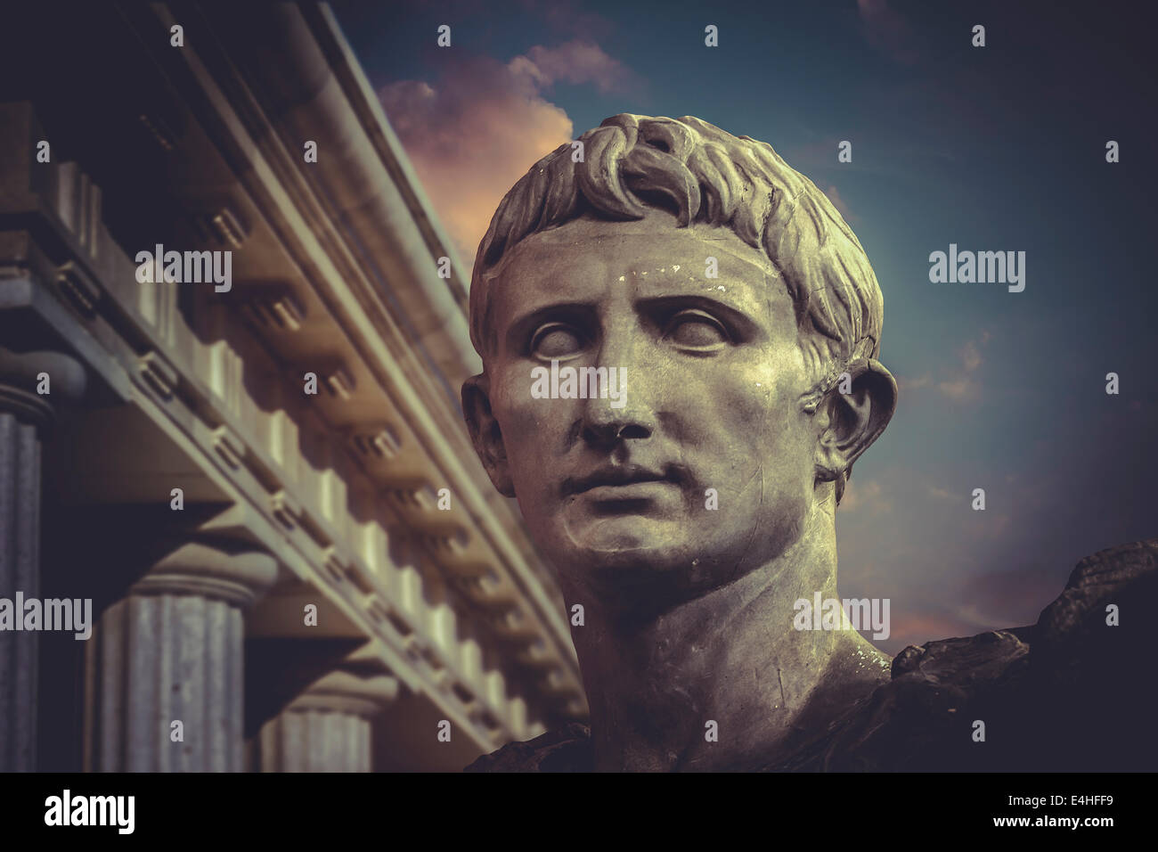Statue of Julius Caesar Augustus in Rome. Roman sculpture Stock Photo ...