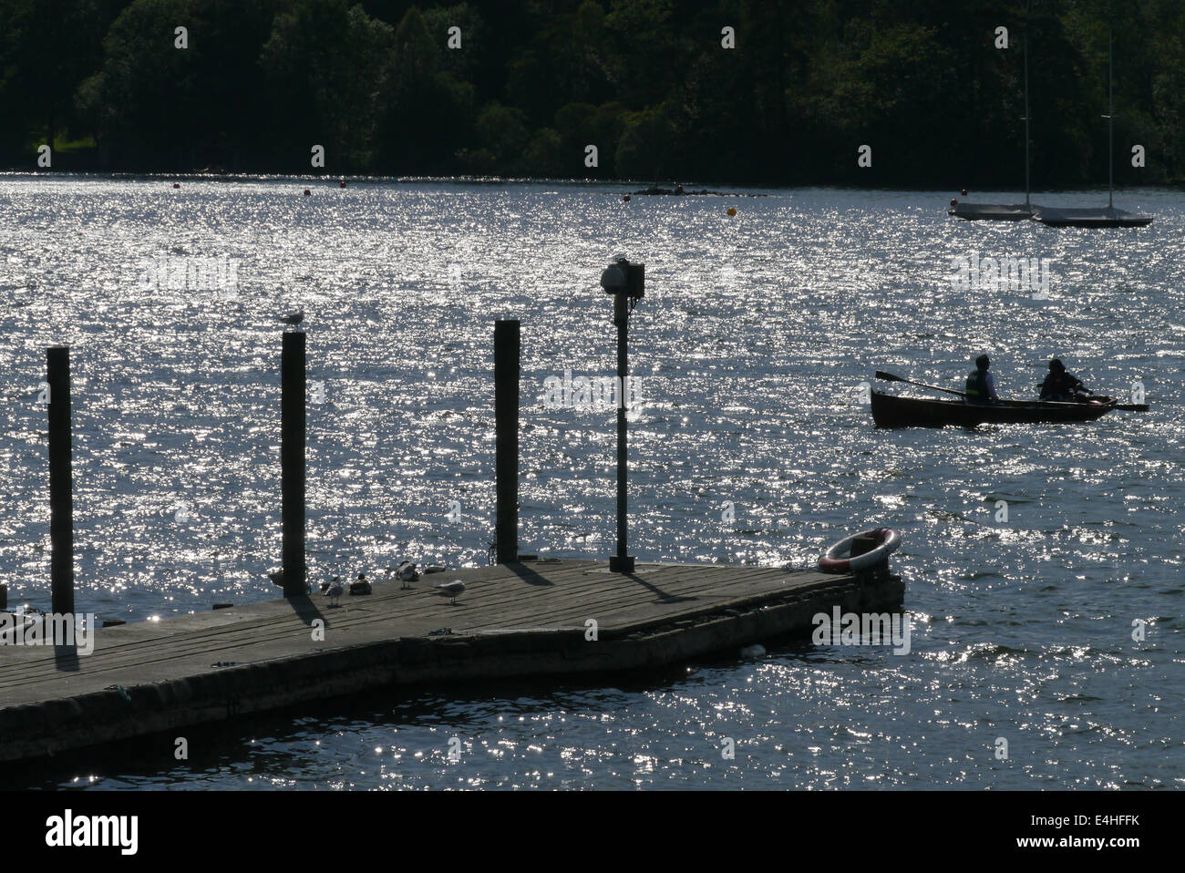 Lake windermere sunset boat hi-res stock photography and images - Alamy
