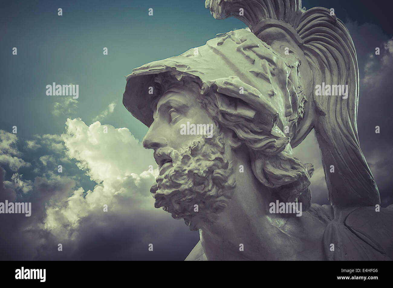 General Pericles, Greek sculptures over clouds background Stock Photo ...