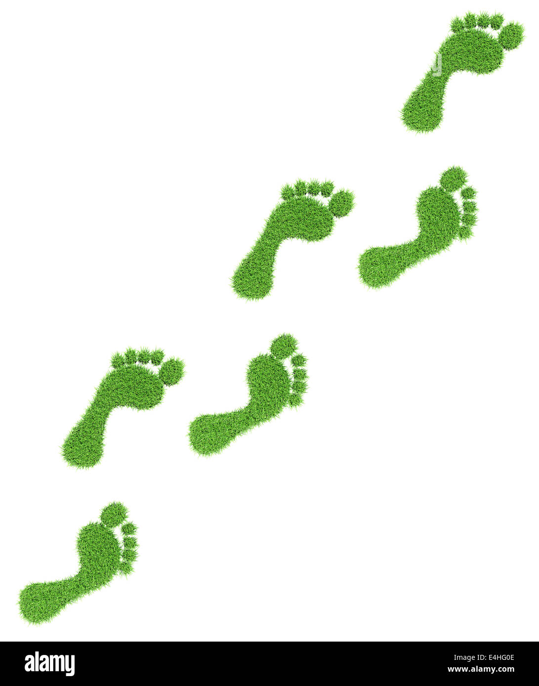 Ecology eco friendly green bio concept - grass footprints on white ...