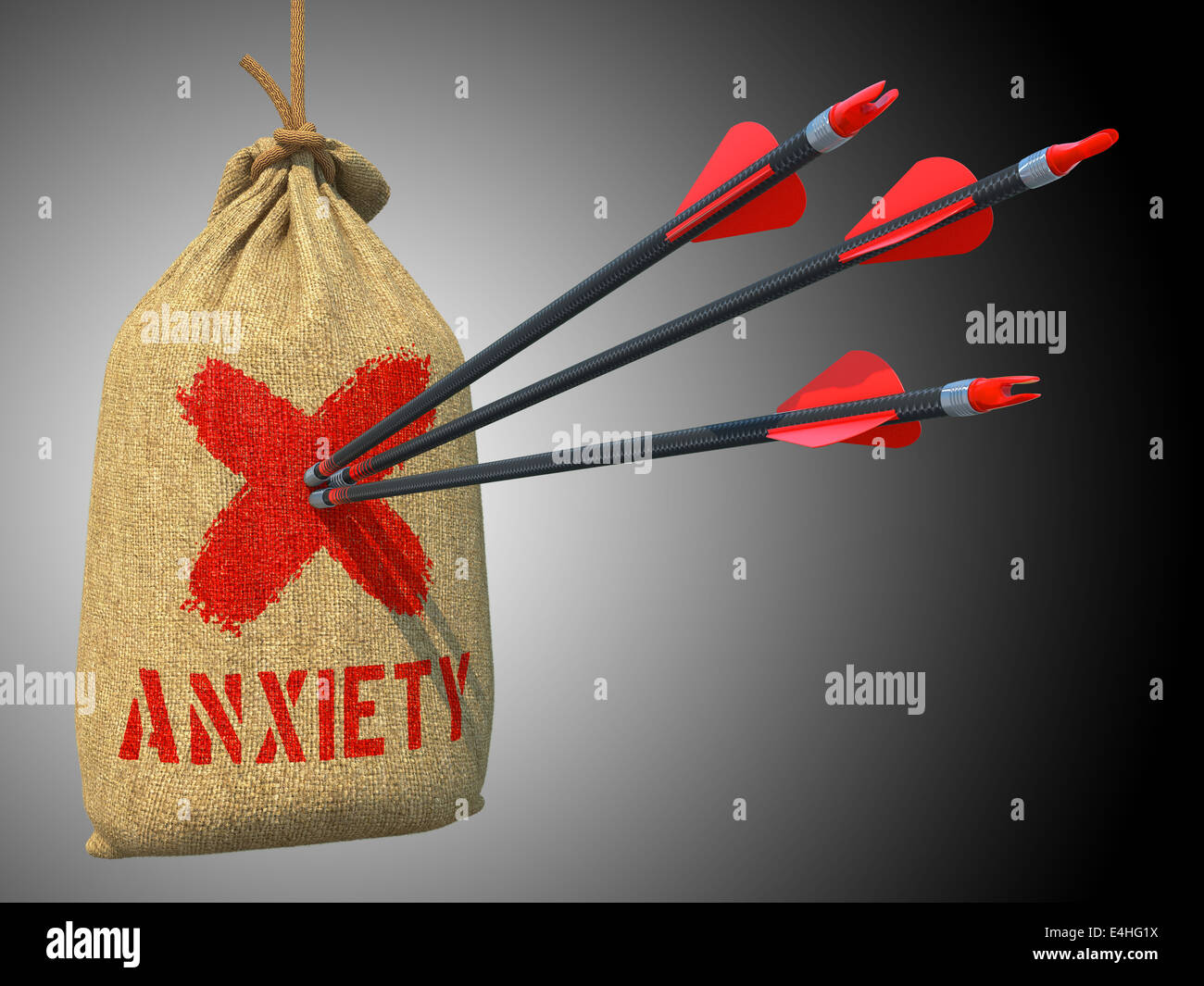 Anxiety - Arrows Hit in Target Stock Photo - Alamy