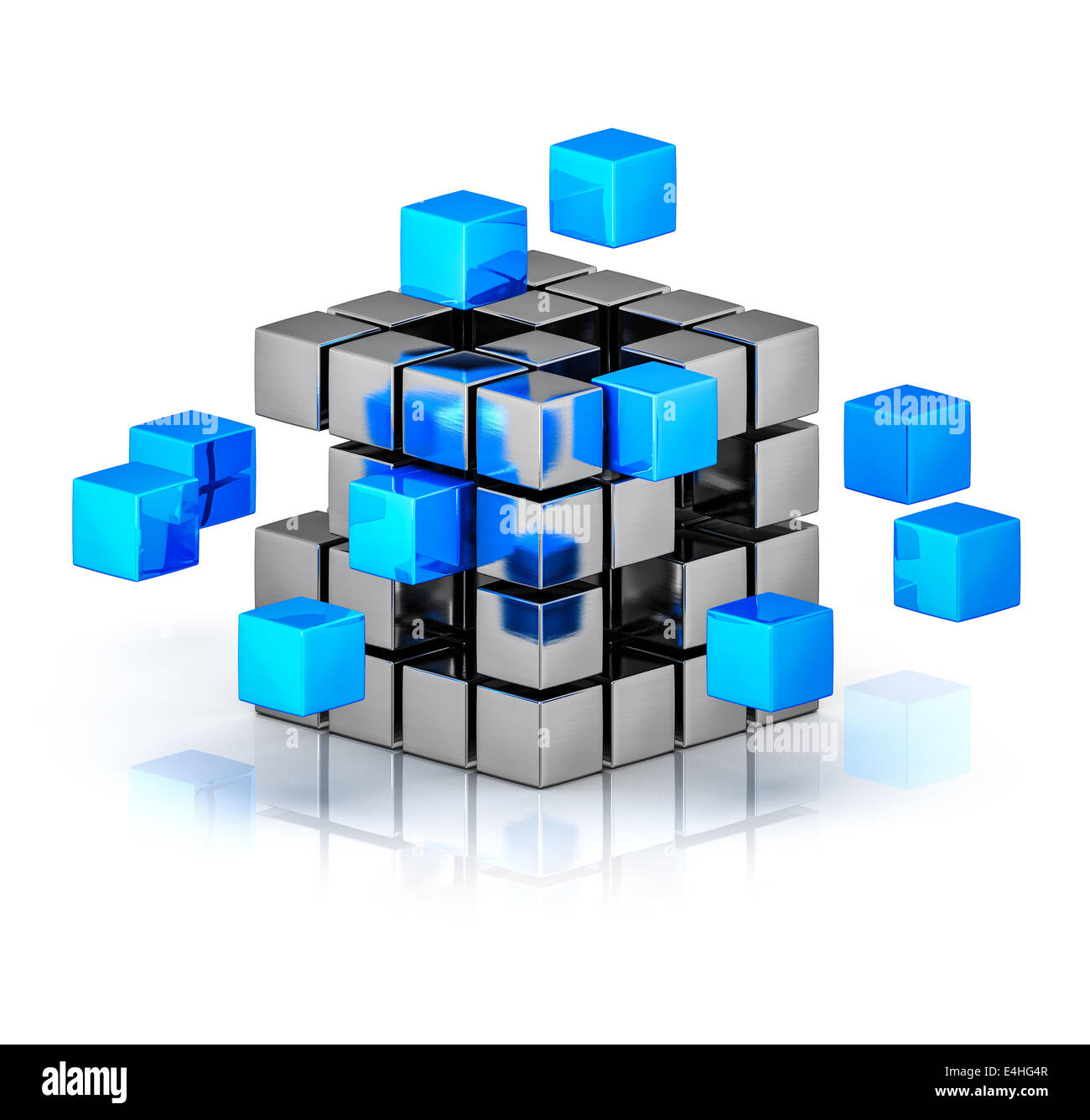 Business teamwork internet communication concept - cubes assembling ...