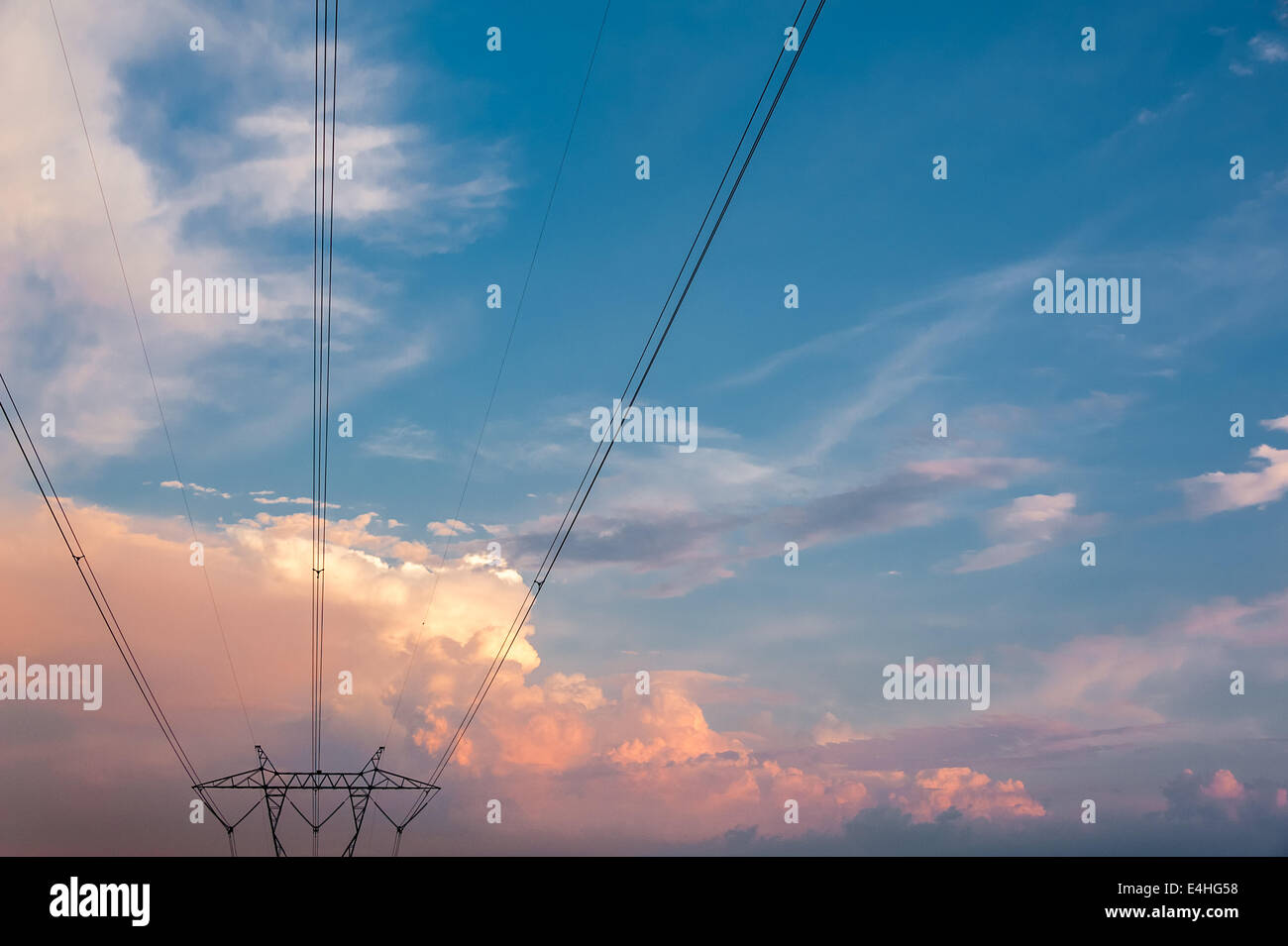 High voltage pylon power lines hi-res stock photography and images - Alamy