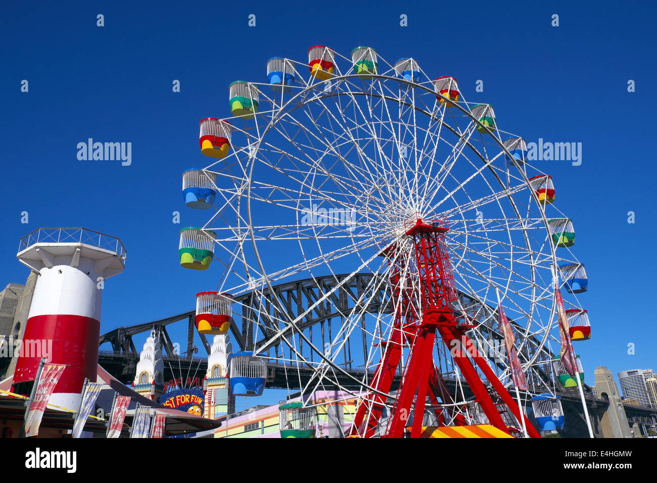 ferris wheel at Sydney's luna park amusements, at Milsons Point,Sydney ...