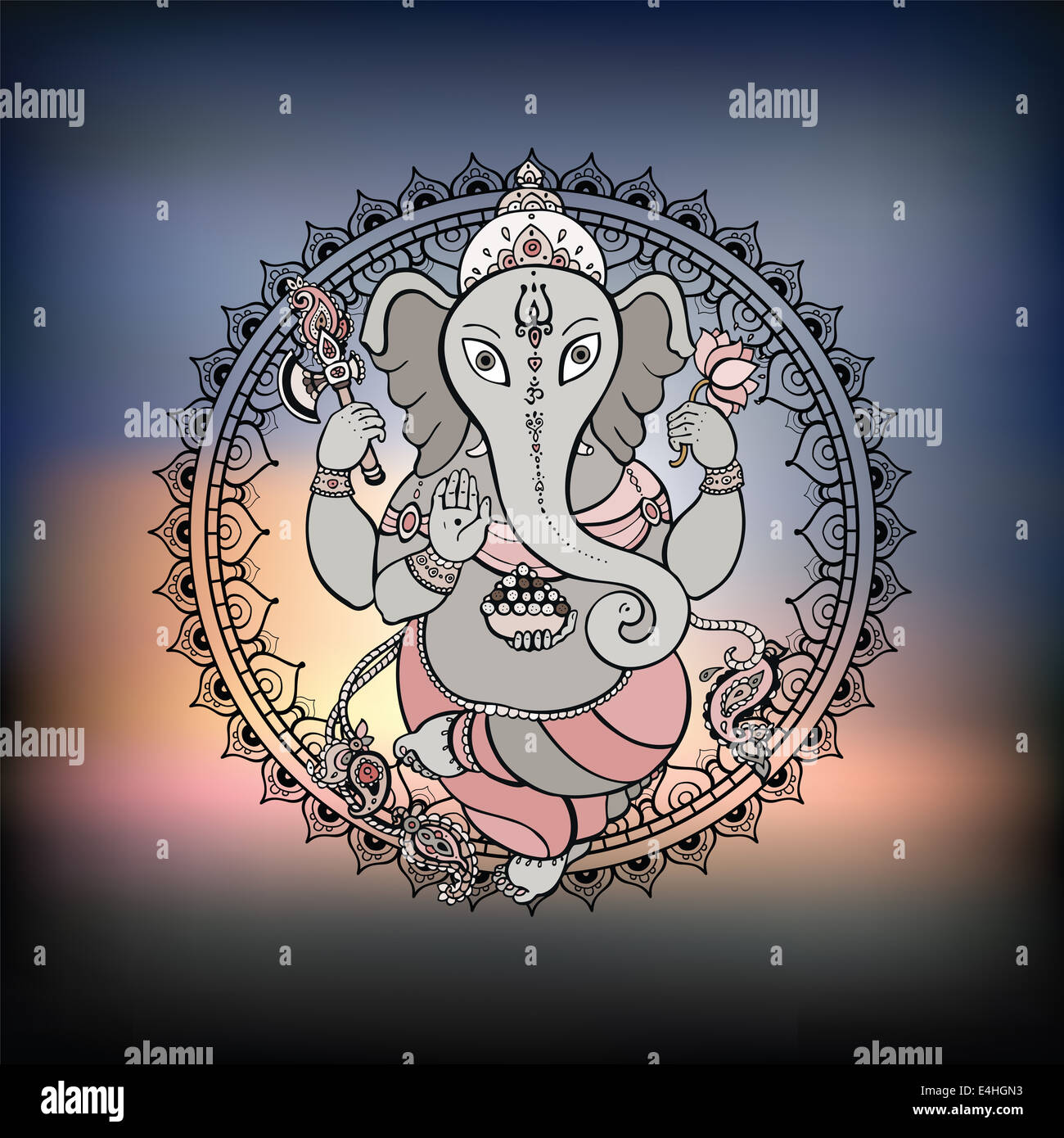 Ganesha Hand drawn illustration Stock Photo - Alamy