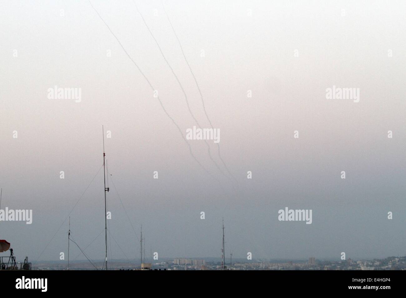 Gaza, GAZA STRIP, Palestinian Territor. 11th July, 2014. An M75 rocket ...