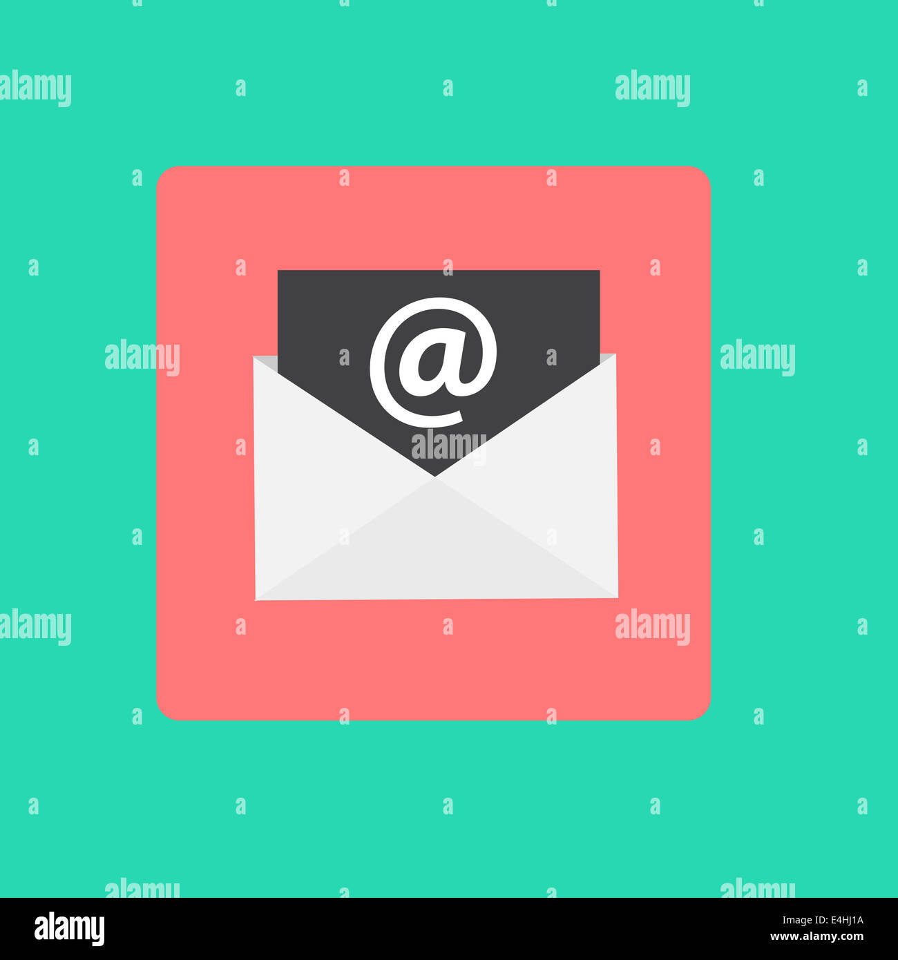 Inbox Mail Flat Concept Vector Illustration Stock Photo - Alamy