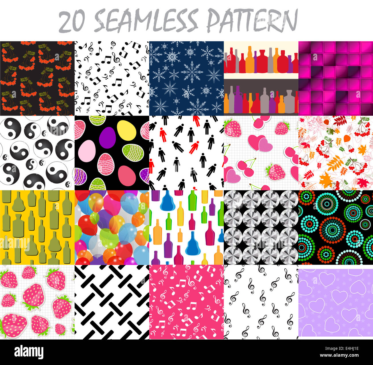 Seamless Pattern Background Vector Set Stock Photo - Alamy