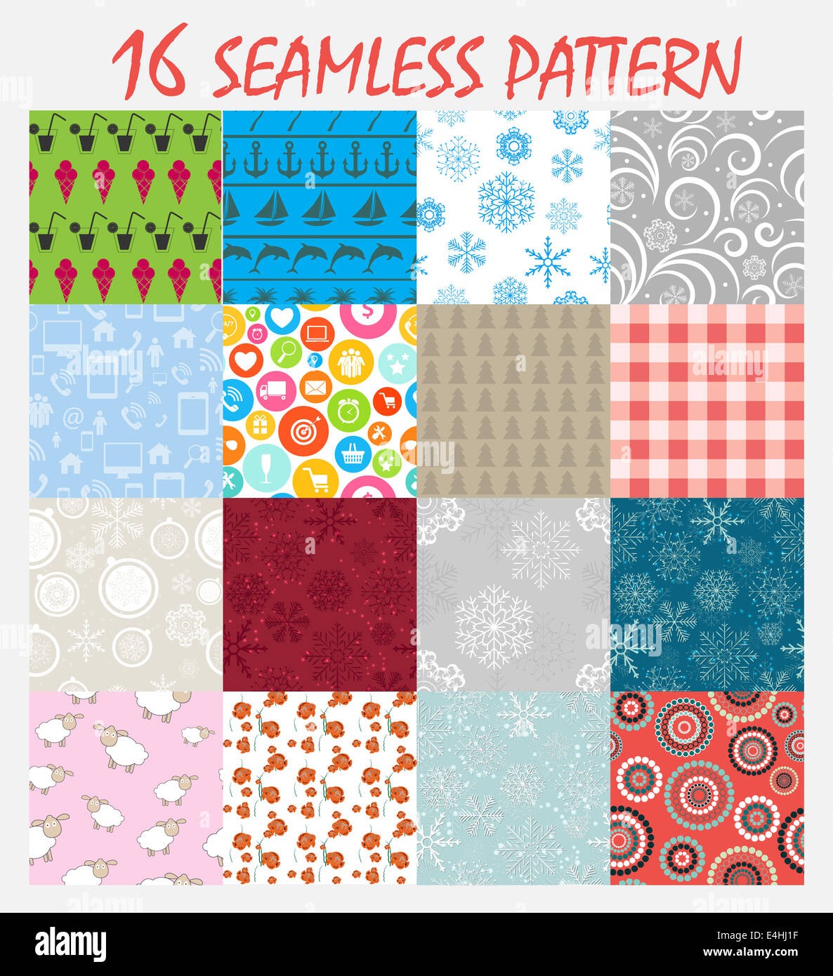 Seamless Pattern Background Vector Set Stock Photo - Alamy