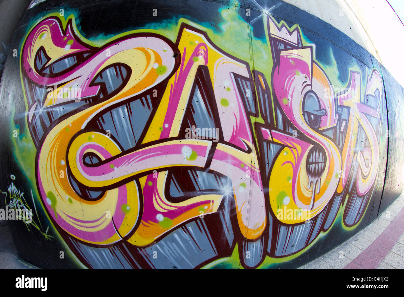 Colorful segment of a graffiti. Wall texture, urban architecture Stock ...