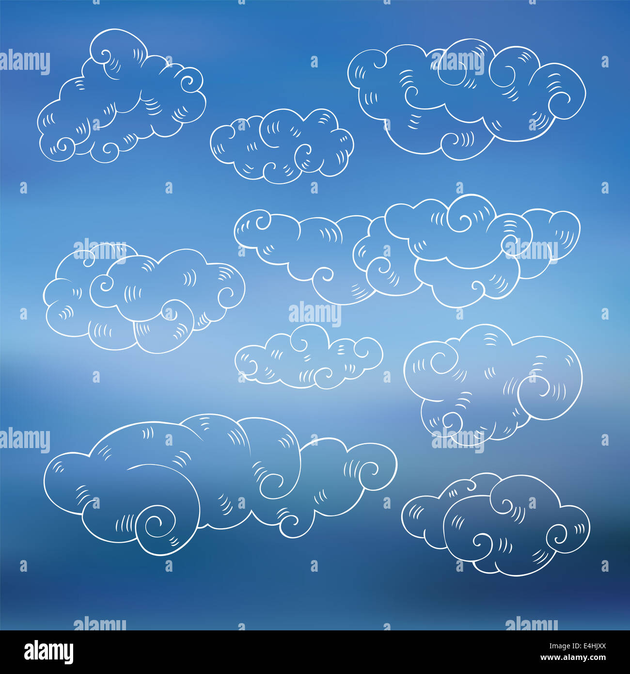 Vintage clouds set Stock Photo - Alamy