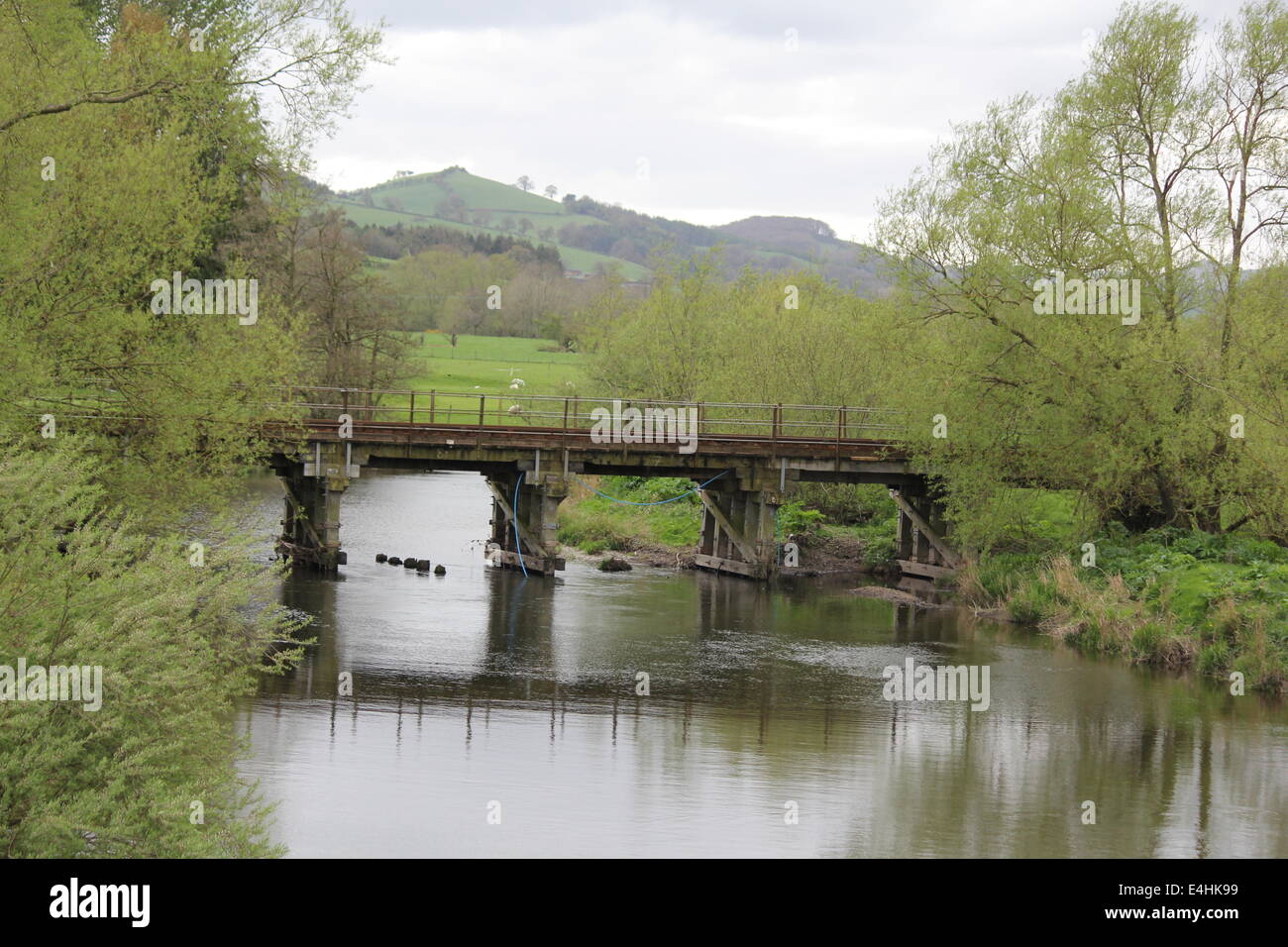 Caersws railway bridge over the river severn Stock Photo - Alamy