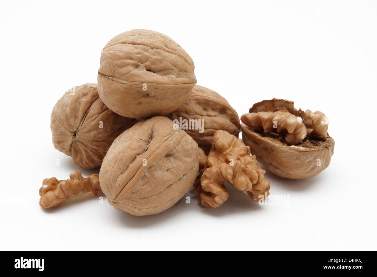 some nuts on white background Stock Photo - Alamy