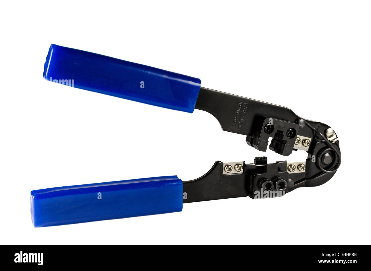 Cutter and crimping tool isolated on white studio background Stock ...