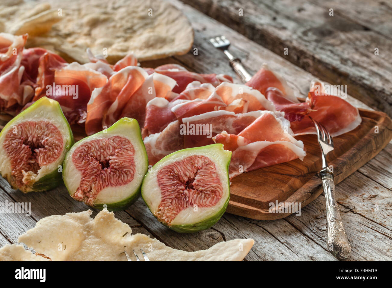 Fresh Figs And Ham Stock Photo - Alamy