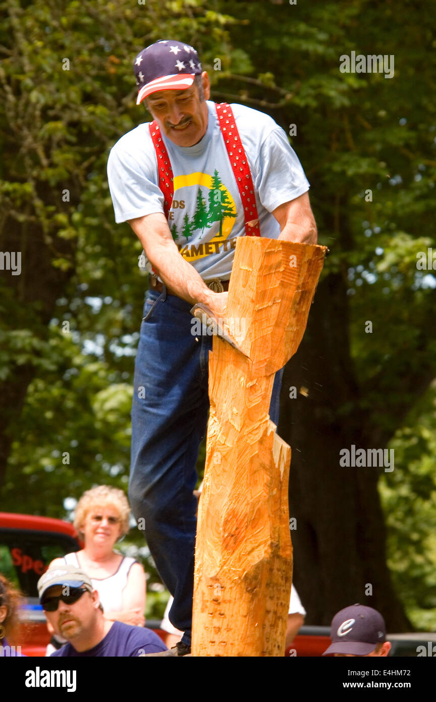 Springboard competition at Linn County Logger Jamboree, Pioneer Park ...