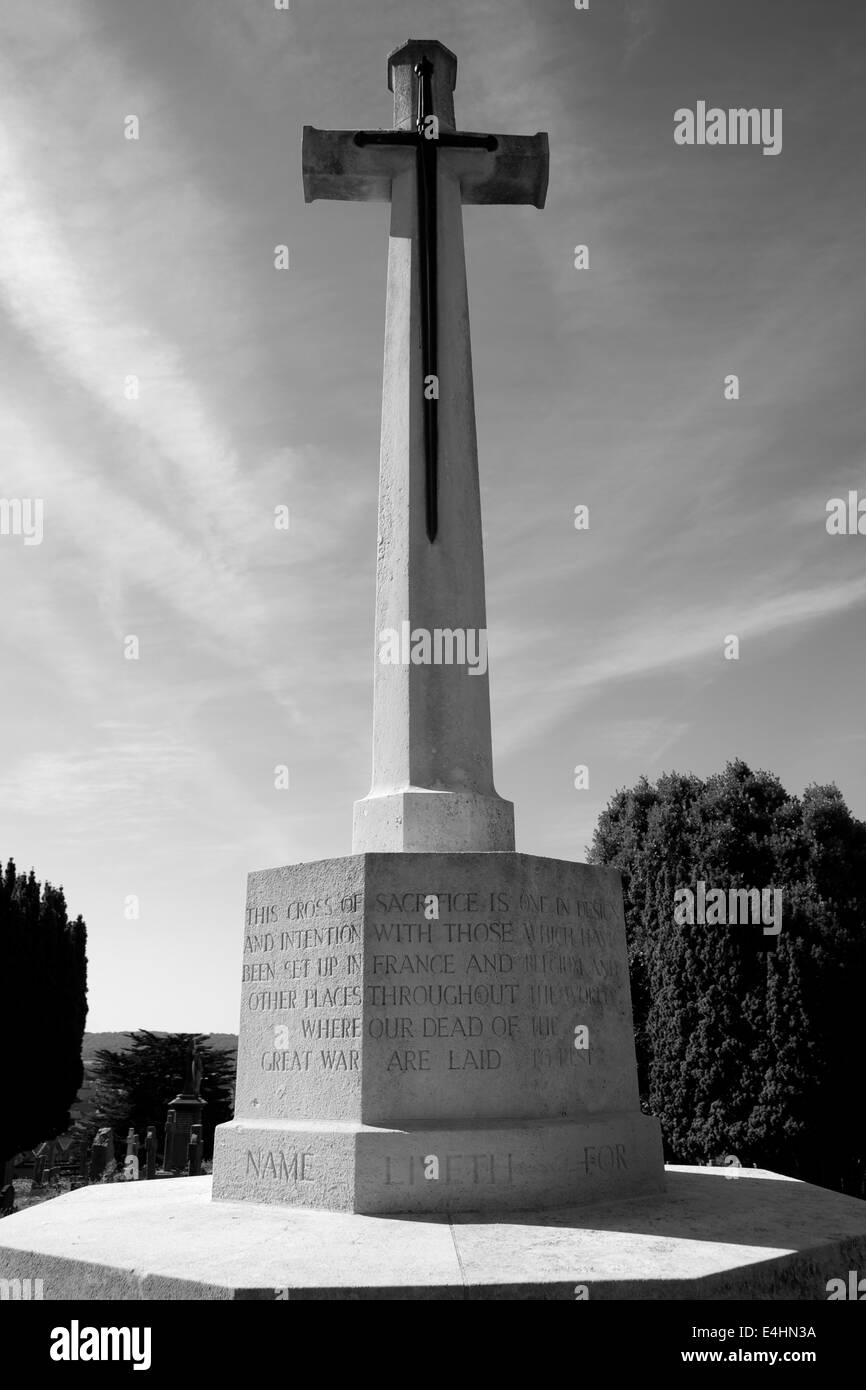 Cross sacrifice headstones ww1 cemetery Black and White Stock Photos ...