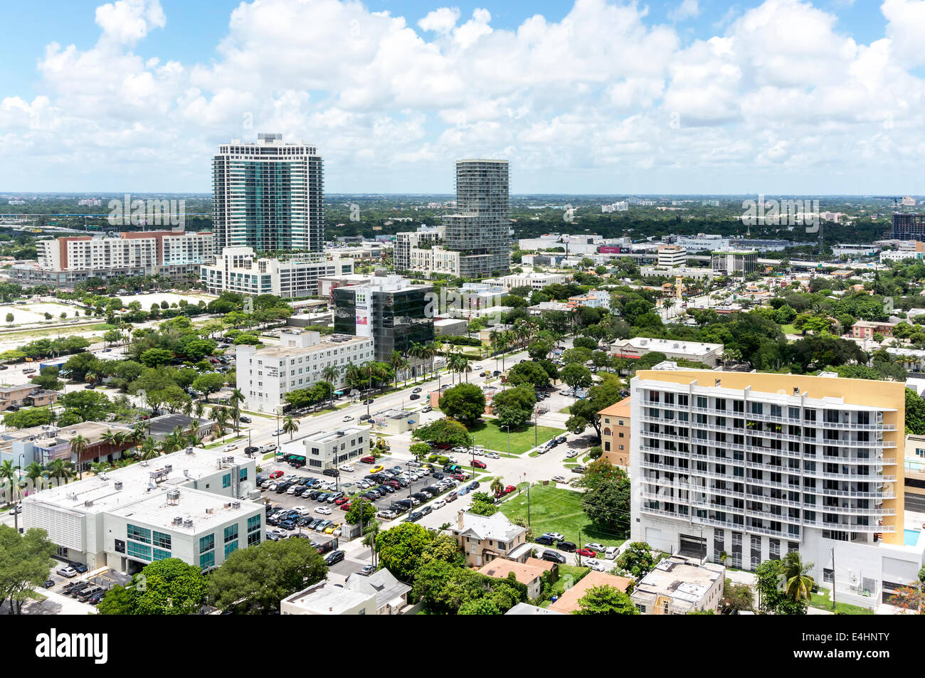 Aerial view of Downtown Miami viewed from an upper floor of a new ...
