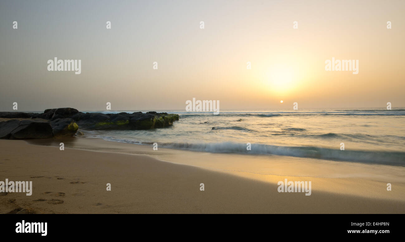 Sunset on El Cotillo coast Stock Photo - Alamy
