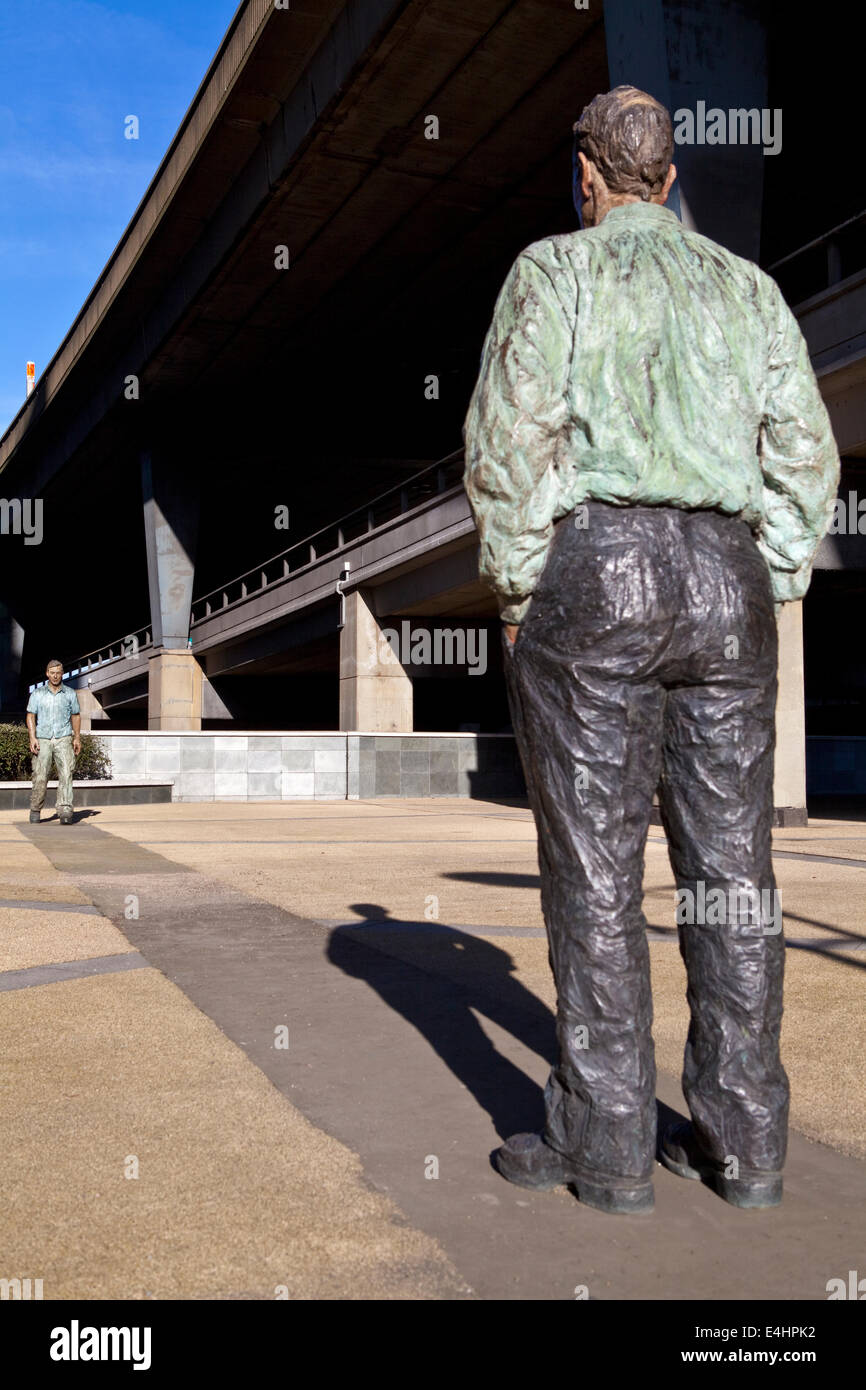 The Standing Man sculptures beside the Regents Canal, under the Westway ...