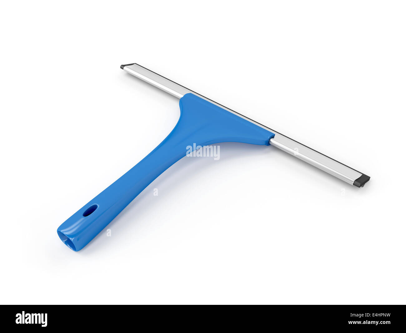 Squeegee with blue handle on white background Stock Photo - Alamy