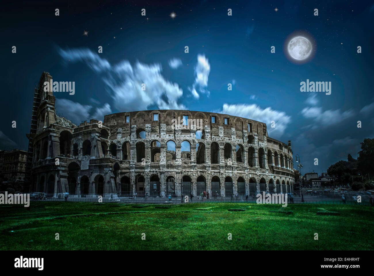 The Colosseum in Rome. Night scene. Colosseum in the night Stock Photo ...
