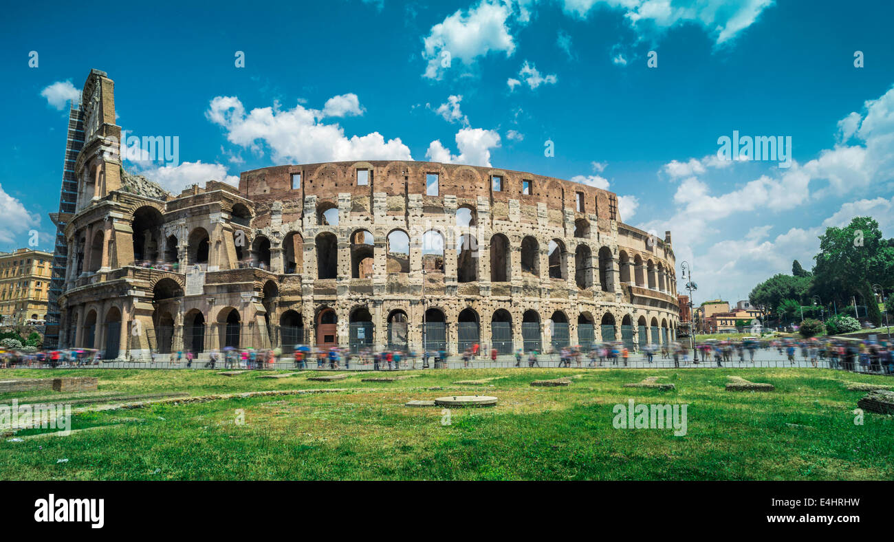 The Colosseum in Rome. Green grass Stock Photo - Alamy