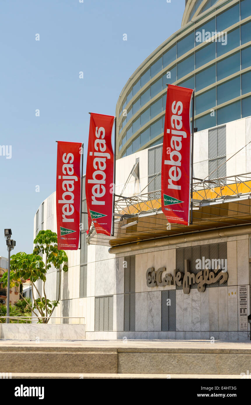 Sales at shopping centre El Corte Ingles in Mijas-Costa. Spain, Costa ...