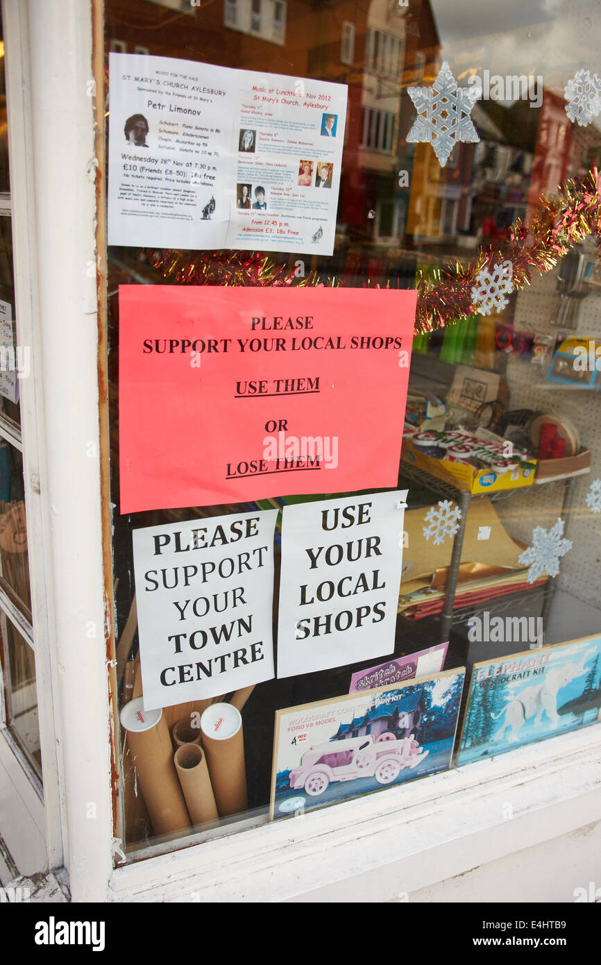 Signs asking for support for local shops Stock Photo - Alamy