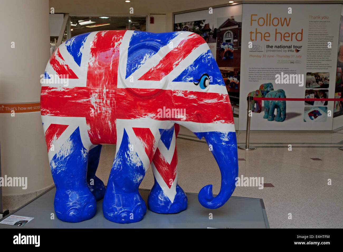 Bromley, UK. 12th July, 2014. Jack on tour from the Elephant parade is ...