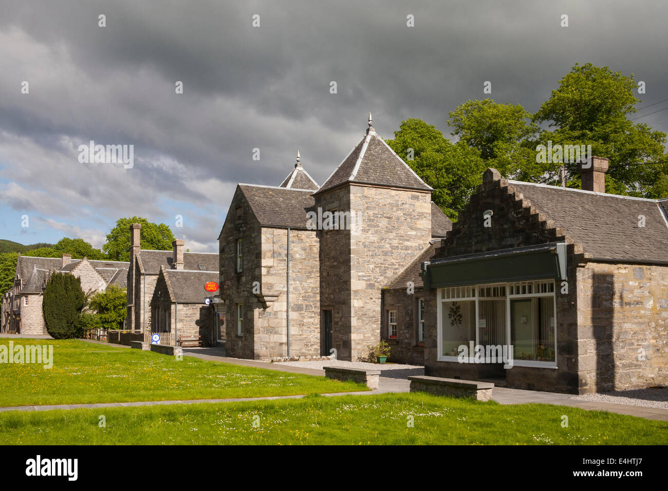 Row of substantial stone houses including the Post Office built in 1850 ...
