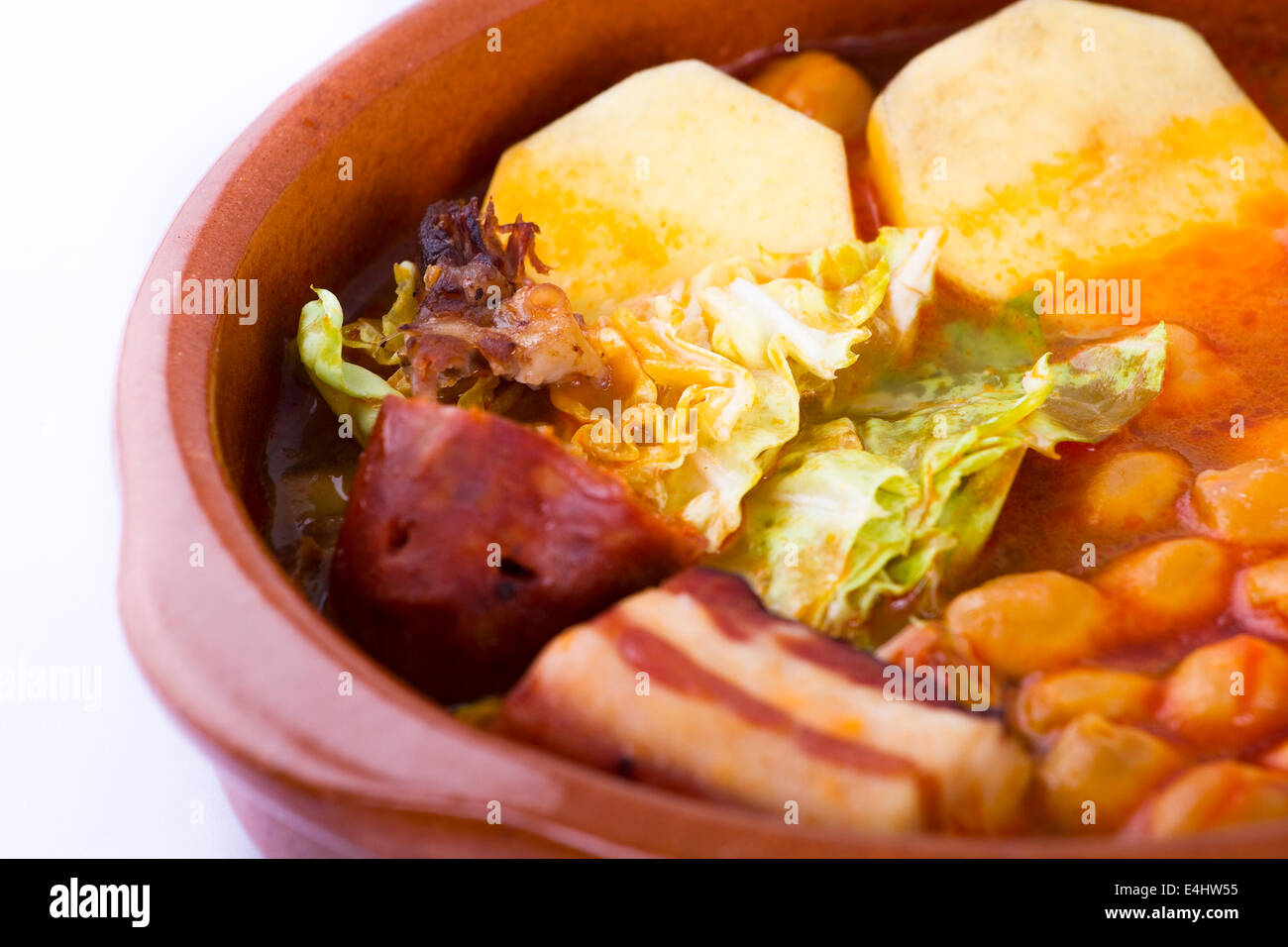 Madrid stew on earthenware pot, spanish food Stock Photo - Alamy