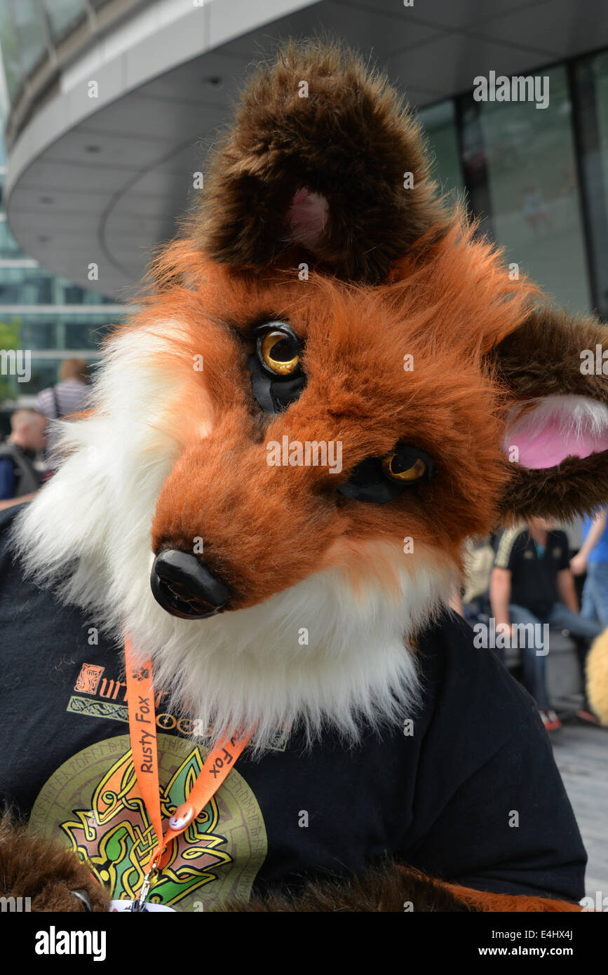 London, UK. 12th July, 2014. A group from the LondonFurs dress in ...