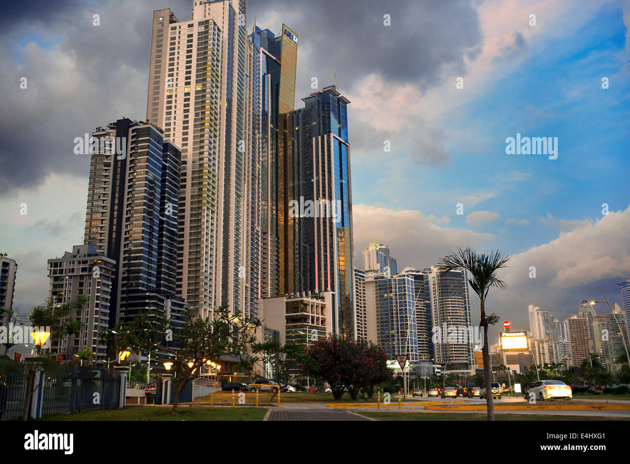 Balboa Avenue skyline skyscraper road seawall new. Skyline, Panama City ...