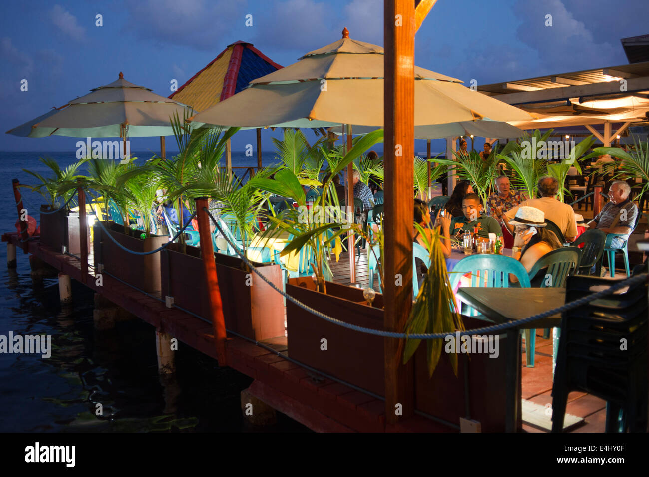 Panama, Bocas del Toro Province, Colon Island (Isla Colon), main street ...